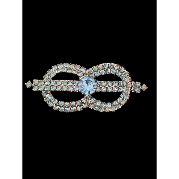 No Brand | Jewelry | Vintage Blue Rhinestone Knot Infinity Bow Brooch ...